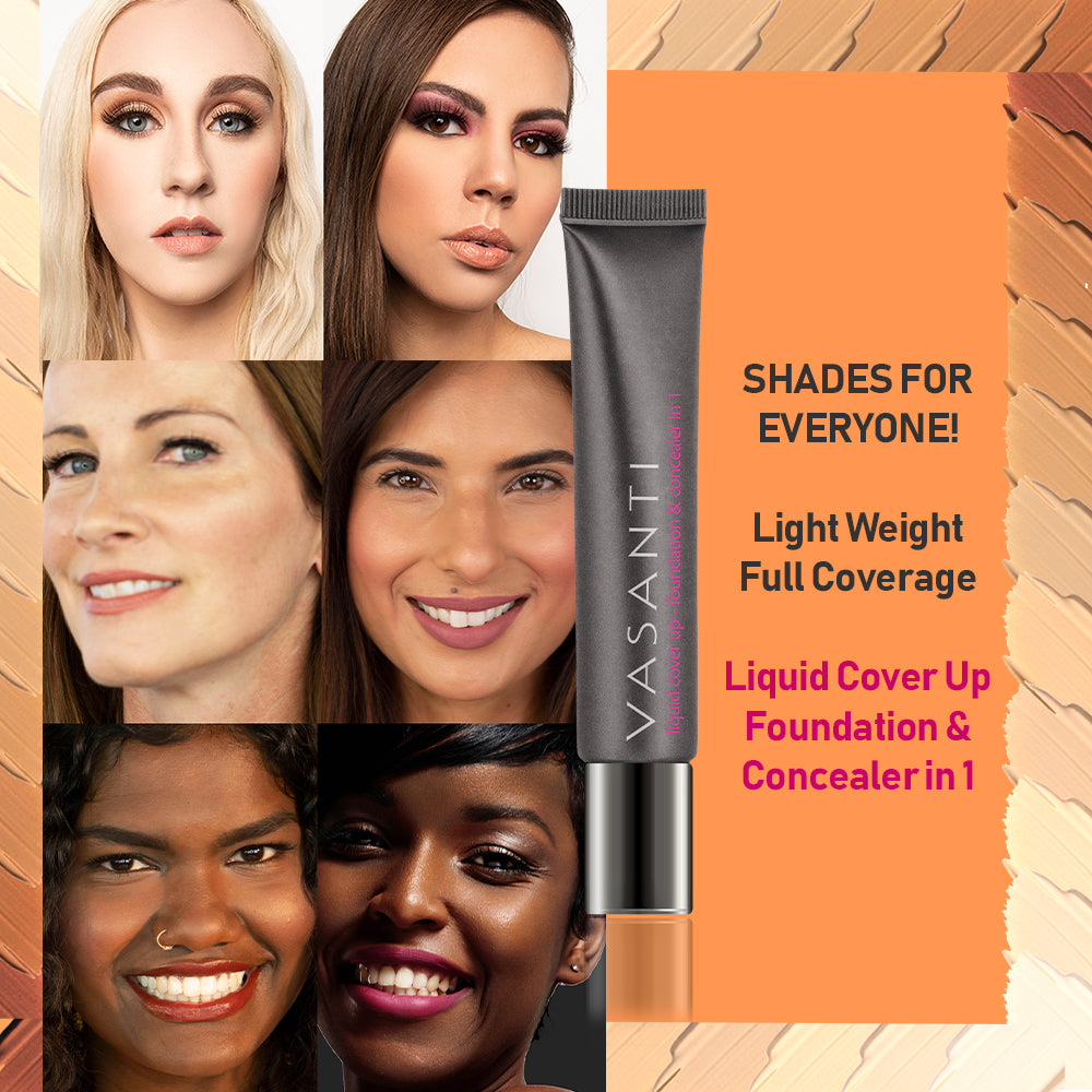 Liquid Cover Up Foundation and Concealer in 1 – Shades for Everyone ...